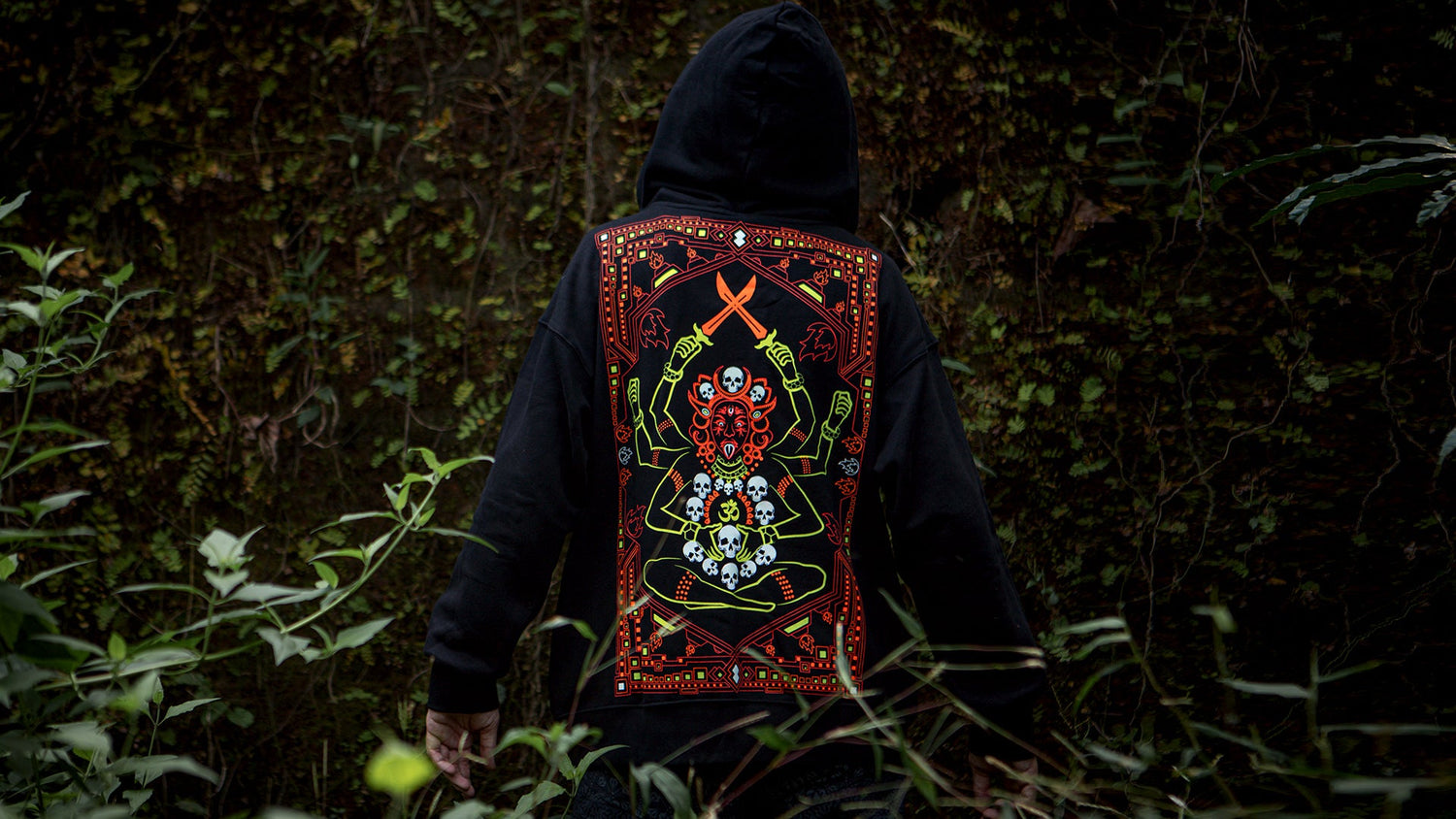 Ultra Tribe Oversize Rave Party Glow in the Dark Hoodie