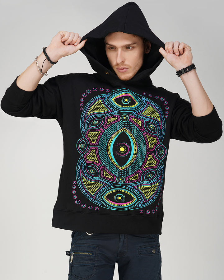 Ultra Tribe Oversize Rave Party Glow in the Dark Hoodie
