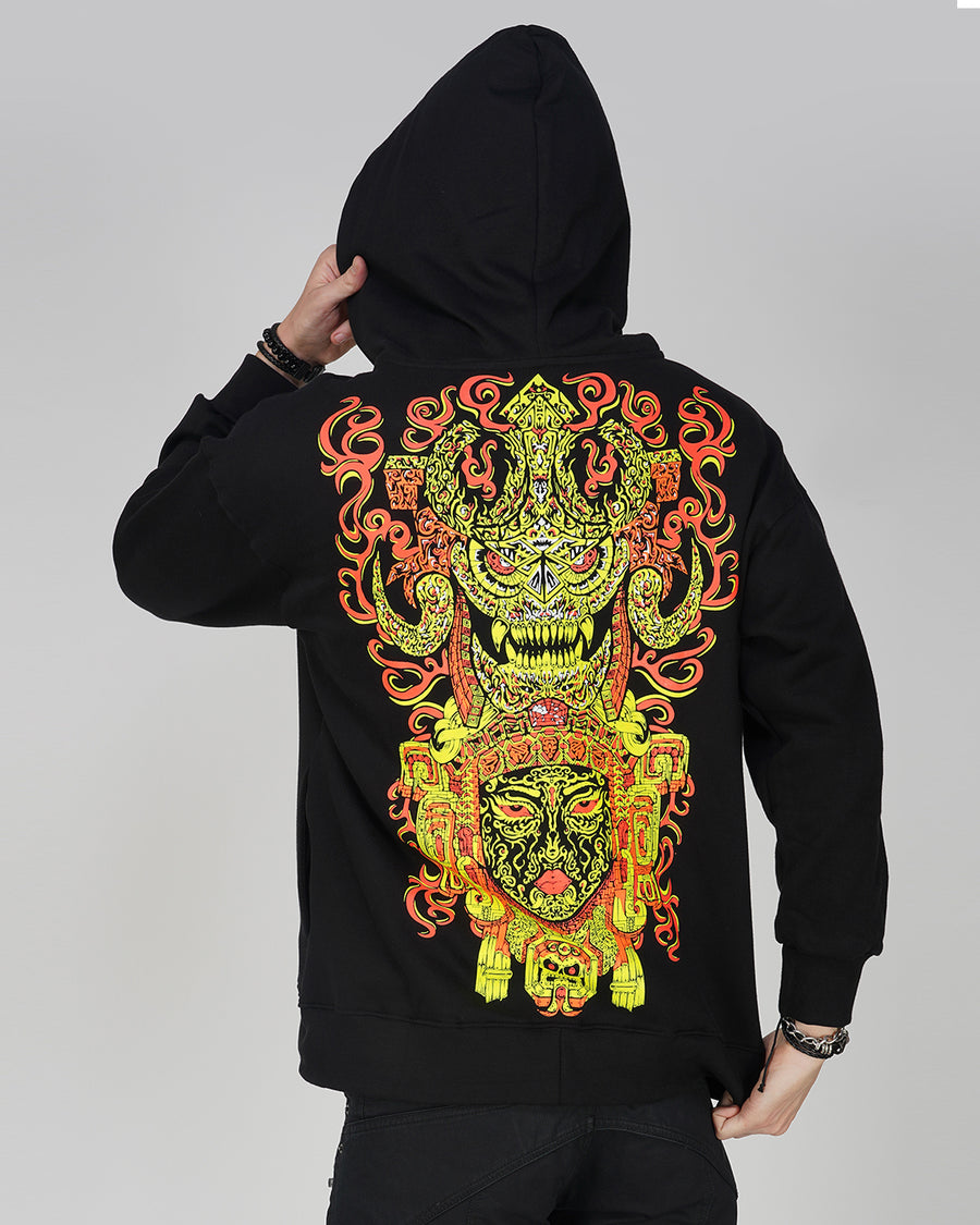 Ultra Tribe Oversize Rave Party Glow in the Dark Hoodie
