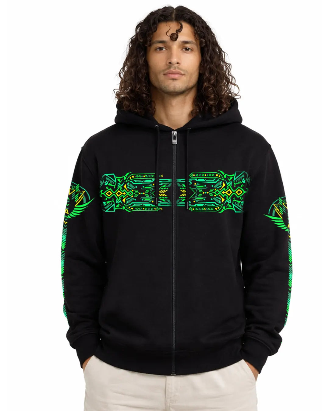 Sylph | Zip-Up Cotton Hoodie UV Light Reactive – Ultra Tribe